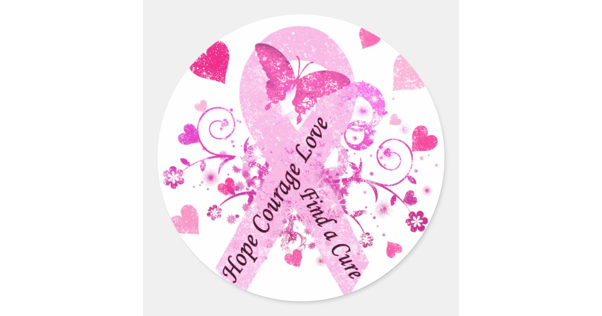 Breast Cancer Awareness Classic Round Sticker | Zazzle