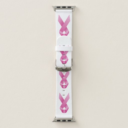 Breast Cancer Awareness Month October White Apple Watch Band | Zazzle