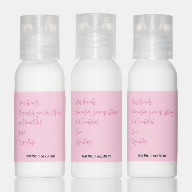 Breast Cancer Awareness month pink custom quote Hand Lotion | Zazzle