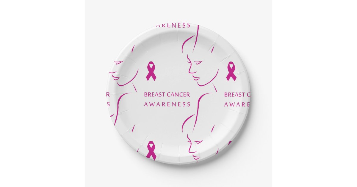Breast cancer awareness paper plates | Zazzle