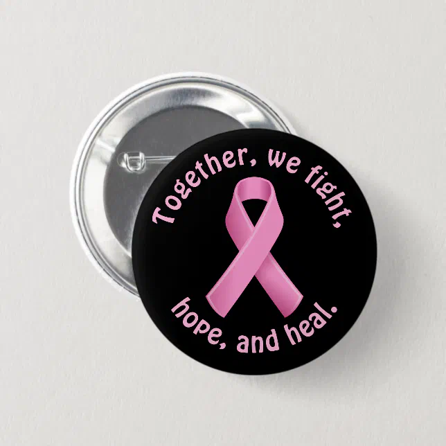 Breast Cancer Awareness Pink Ribbon Button | Zazzle