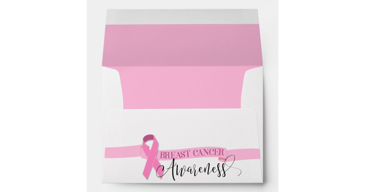 Breast Cancer Awareness Pink Ribbon Envelope | Zazzle