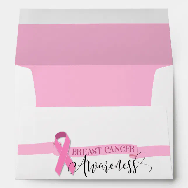 Breast Cancer Awareness Pink Ribbon Envelope | Zazzle
