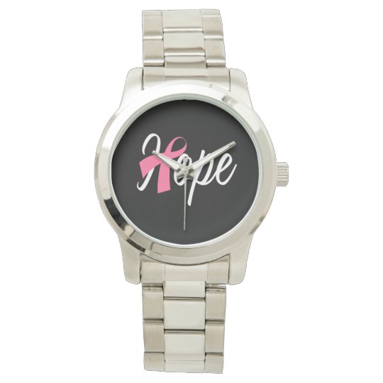 Breast Cancer Awareness Pink Ribbon HOPE Watch | Zazzle.com