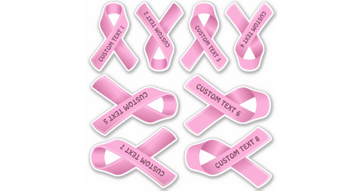 Breast Cancer Awareness Pink Ribbon Sticker Set | Zazzle