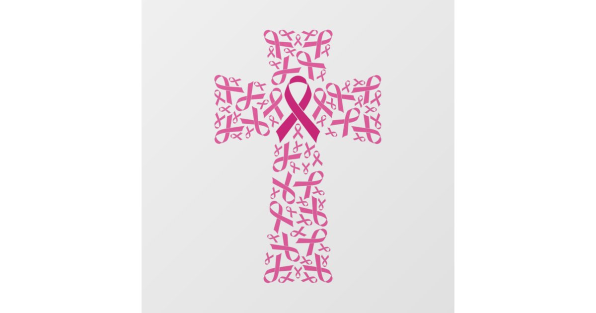 Breast Cancer Awareness Ribbon Cross Wall Decal Zazzle
