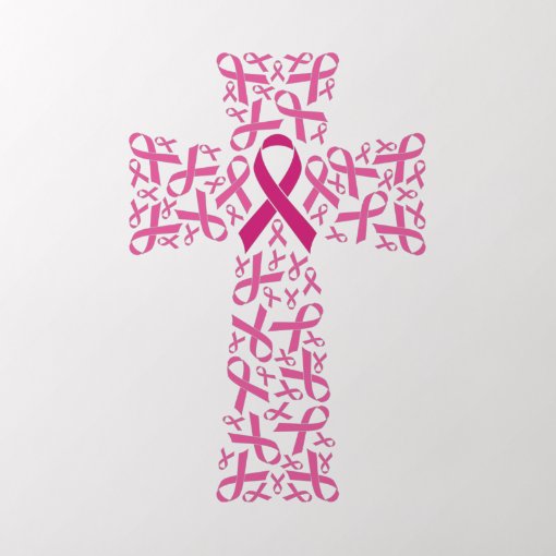 Breast Cancer Awareness Ribbon Cross Wall Decal | Zazzle