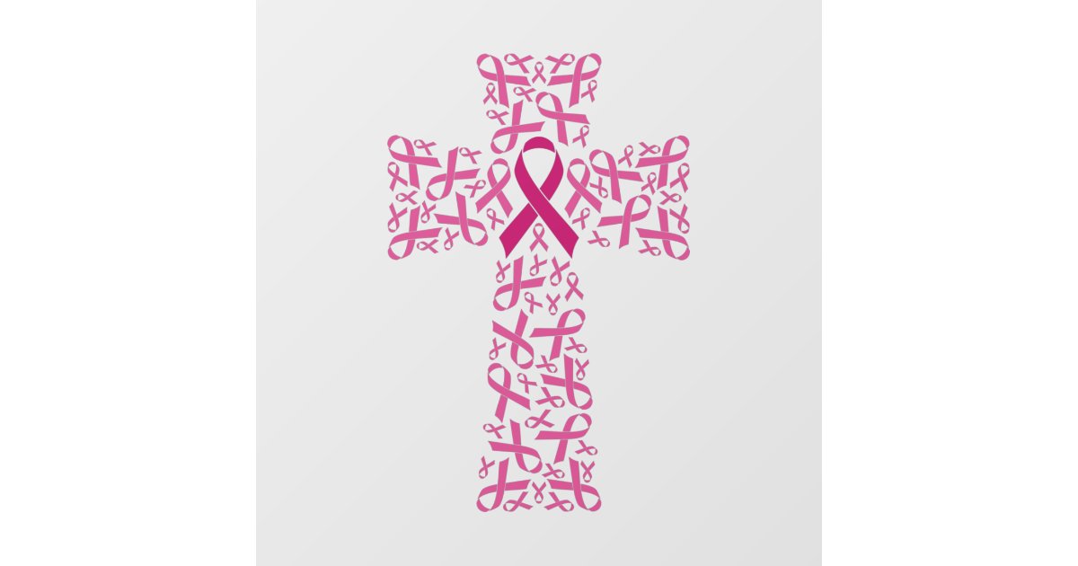 Breast Cancer Awareness Ribbon Cross Window Cling | Zazzle