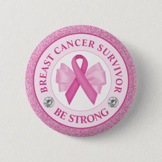 Breast Cancer Awareness Ribbon Survivor Button | Zazzle