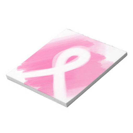Breast Cancer Awareness Ribbon Watercolor Notepad | Zazzle