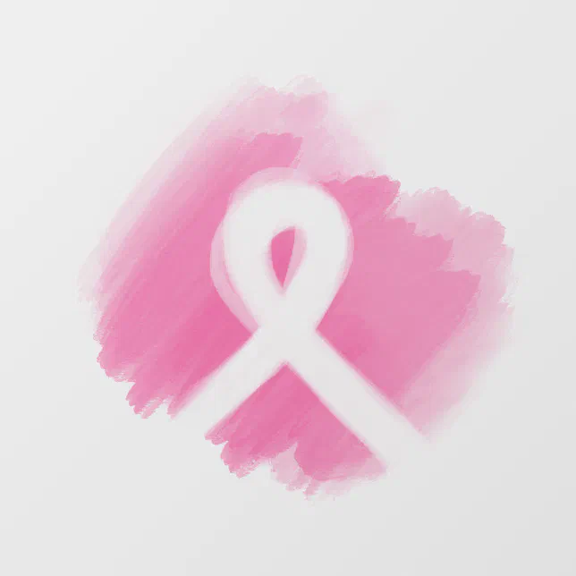 Breast Cancer Awareness Ribbon Watercolor Window Cling | Zazzle