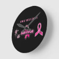 Breast Cancer Awareness Round Clock | Zazzle