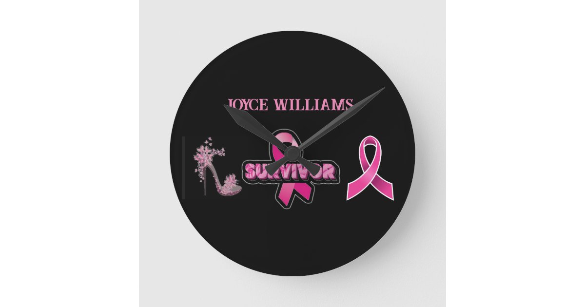 Breast Cancer Awareness Round Clock | Zazzle