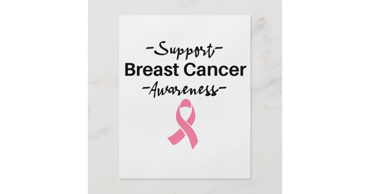 Breast Cancer Awareness Support Pink Ribbon Flyer | Zazzle