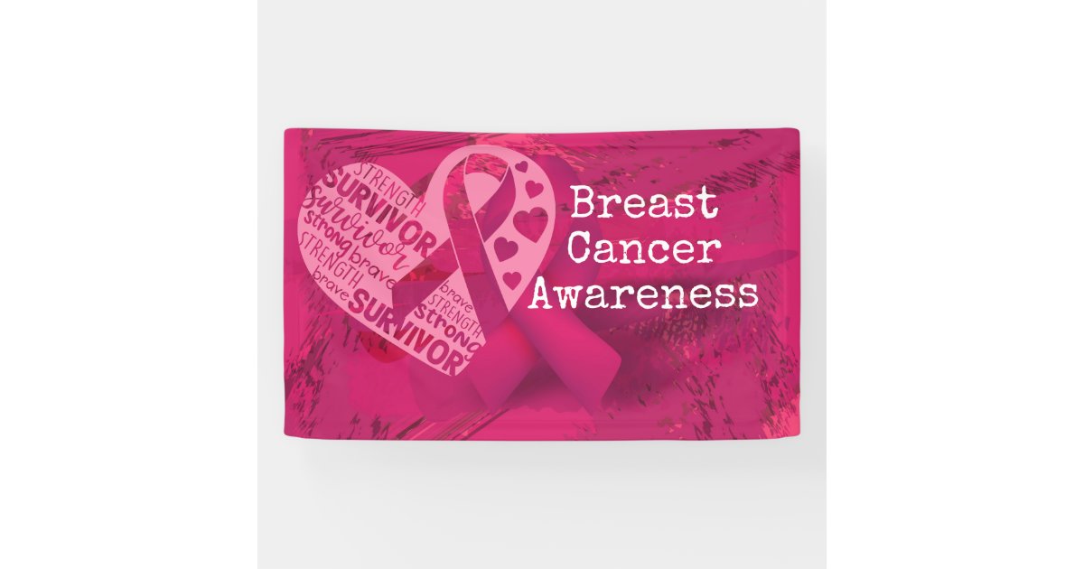 Breast Cancer Awareness with Pink Ribbon Banner | Zazzle