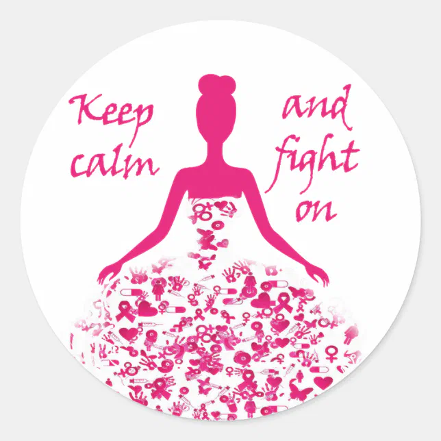breast cancer classic round sticker | Zazzle