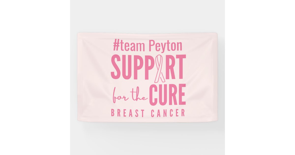 breast cancer custom personalized name Banner | Zazzle