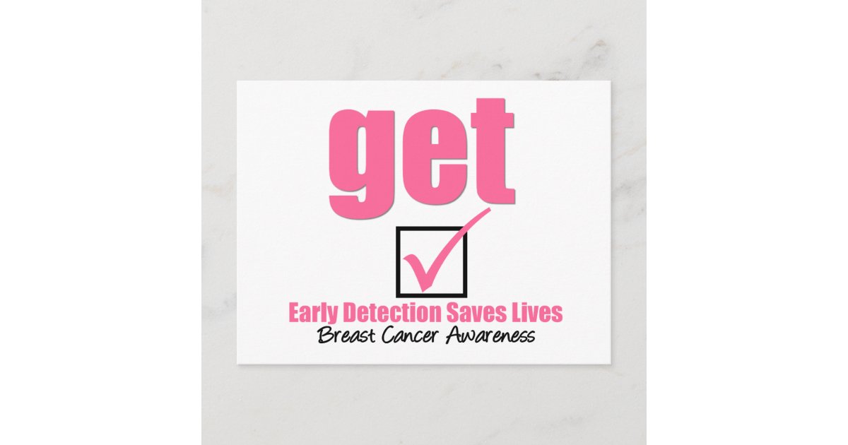 Breast Cancer Get Checked v1 Postcard | Zazzle