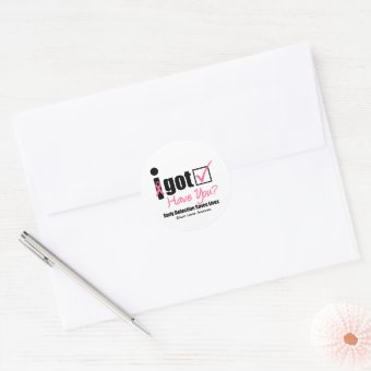 Breast Cancer Get Checked v5 Classic Round Sticker | Zazzle