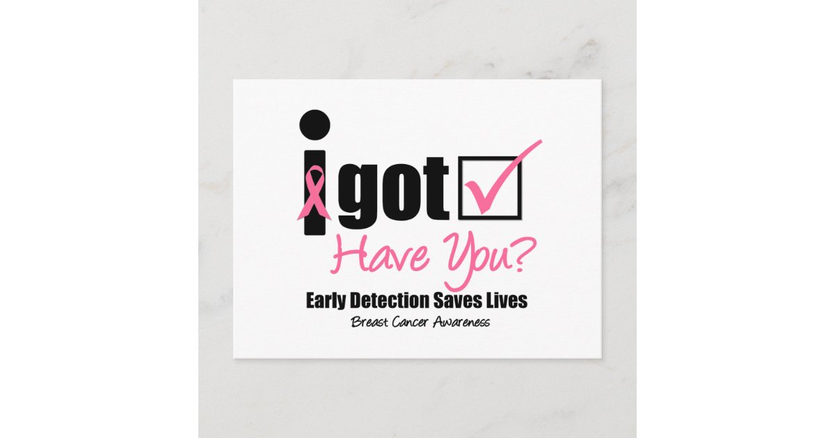 Breast Cancer Get Checked v5 Postcard | Zazzle