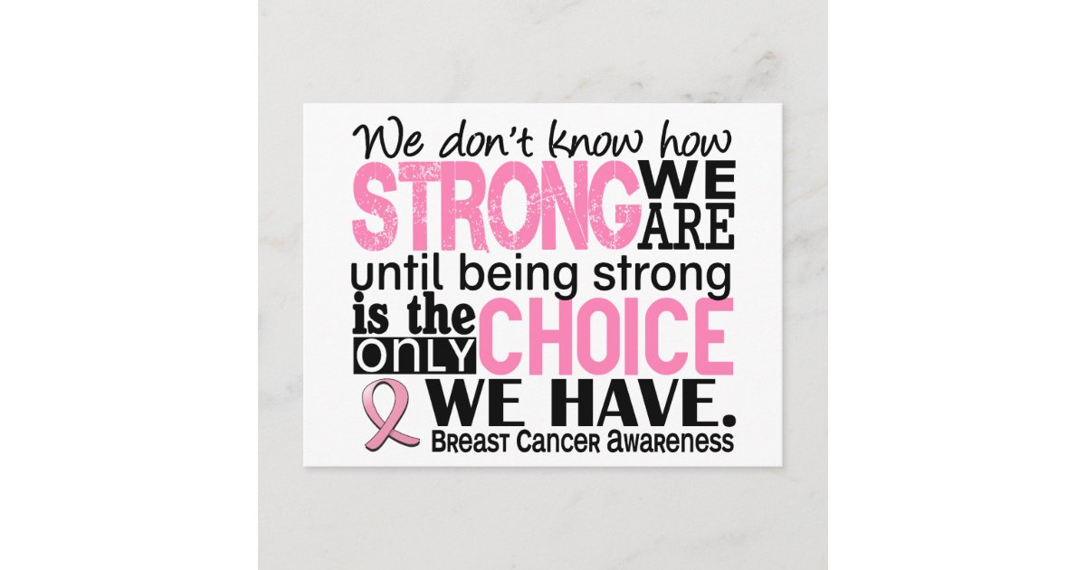 Breast Cancer How Strong We Are Postcard | Zazzle