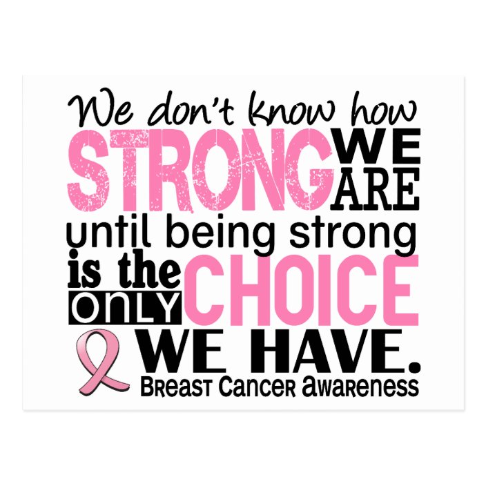 Breast Cancer How Strong We Are Postcard | Zazzle.com