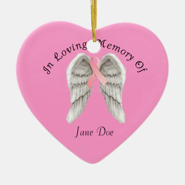 Breast Cancer In Memory Christmas Ornament | Zazzle