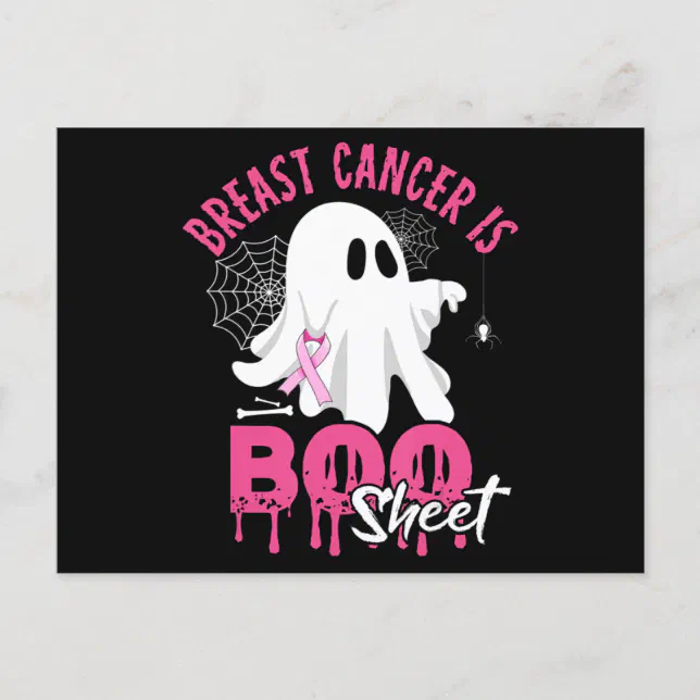 Breast Cancer Is Boo Sheet Halloween Breast Cancer Postcard | Zazzle