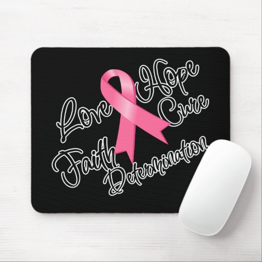 Breast Cancer Love Hope Determination Mouse Pad | Zazzle
