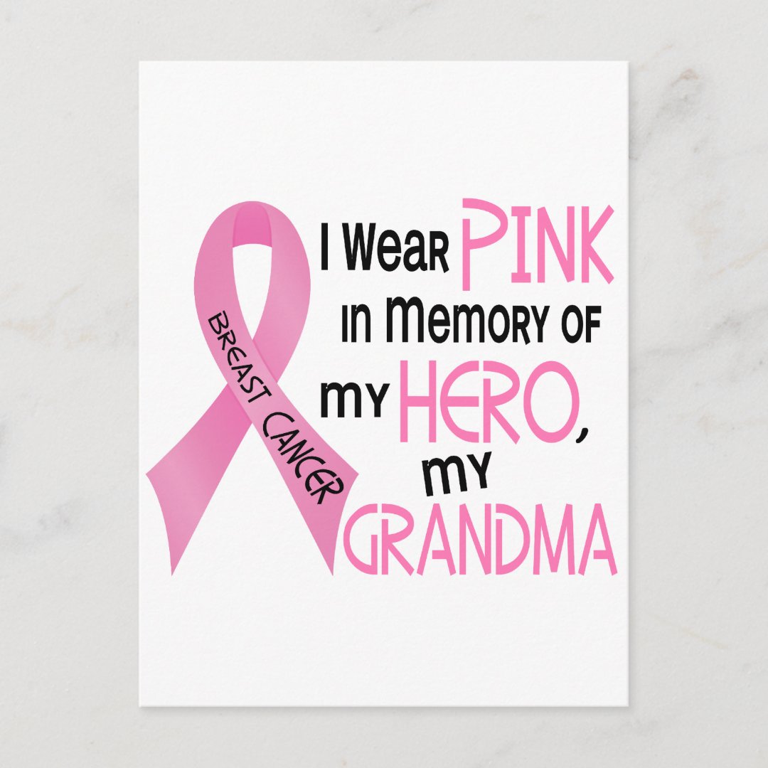 Breast Cancer PINK IN MEMORY OF MY GRANDMA 1 Postcard | Zazzle