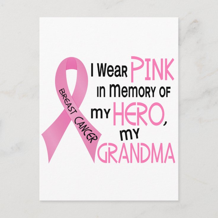 Breast Cancer PINK IN MEMORY OF MY GRANDMA 1 Postcard | Zazzle