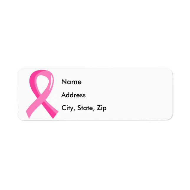 Breast Cancer Pink Ribbon 3 Label | Zazzle