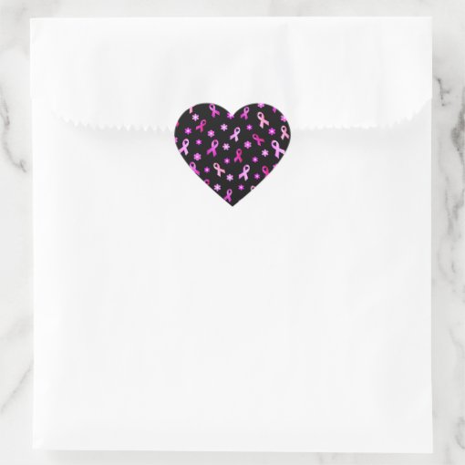 Breast Cancer Pink Ribbon Heart Sticker | Zazzle
