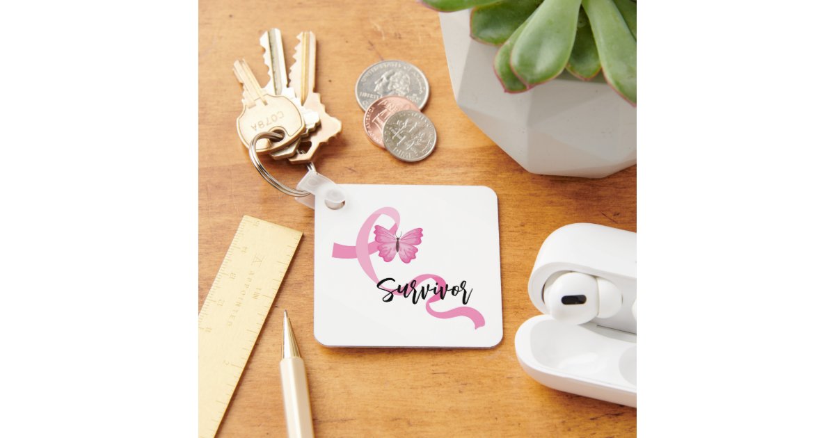 Breast Cancer Pink Ribbon Keychain | Zazzle