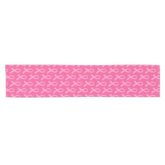Breast Cancer Pink Ribbon Pattern Short Table Runner | Zazzle