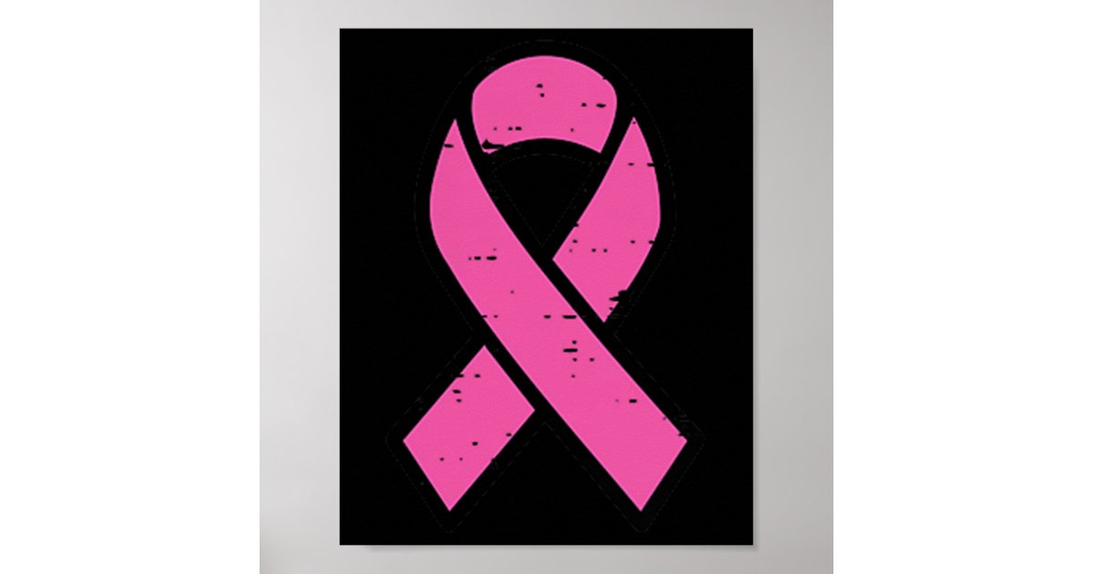 Breast Cancer Pink Ribbon Pocket Awareness Women M Poster | Zazzle