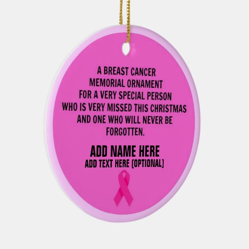 Breast Cancer Poem Memorial Ceramic Ornament | Zazzle
