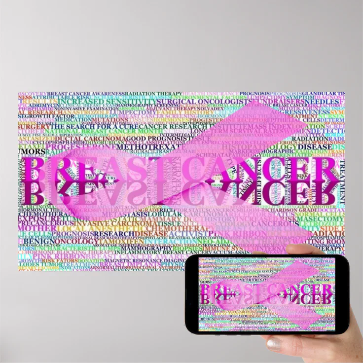 Breast Cancer Ribbon Art Poster | Zazzle