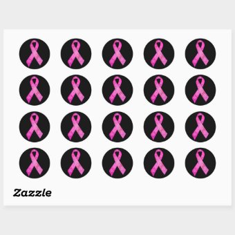 Breast Cancer Ribbon Classic Round Sticker | Zazzle