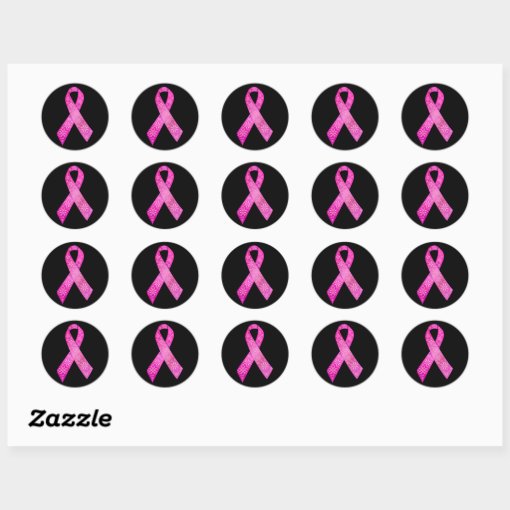 Breast Cancer Ribbon Classic Round Sticker | Zazzle