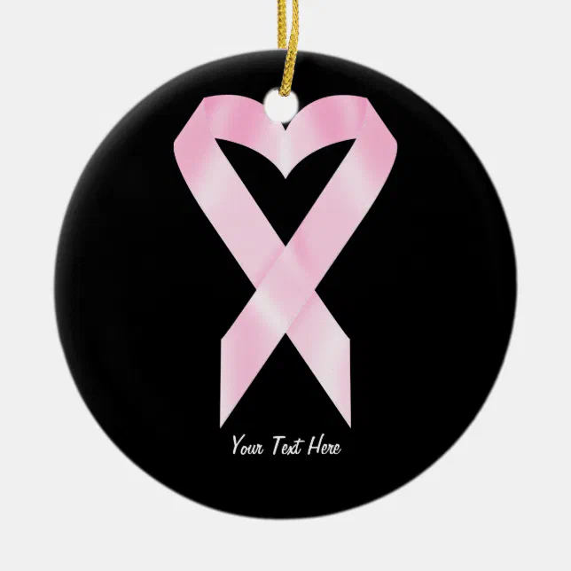 Breast Cancer Ribbon (customizable) Ceramic Ornament | Zazzle