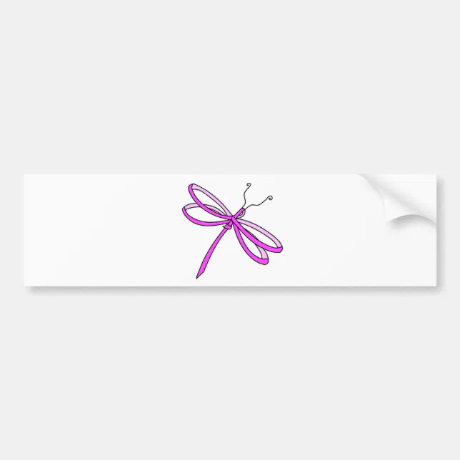 Breast Cancer Ribbon Dragonfly 1 Bumper Sticker | Zazzle