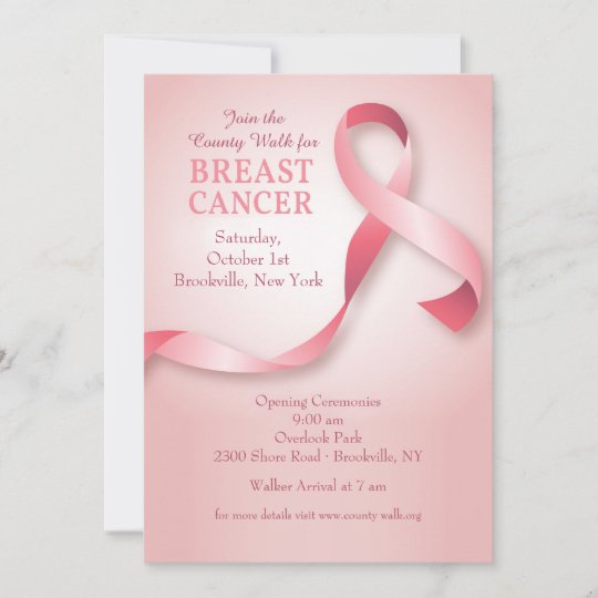 Breast Cancer Ribbon Invitation | Zazzle.com