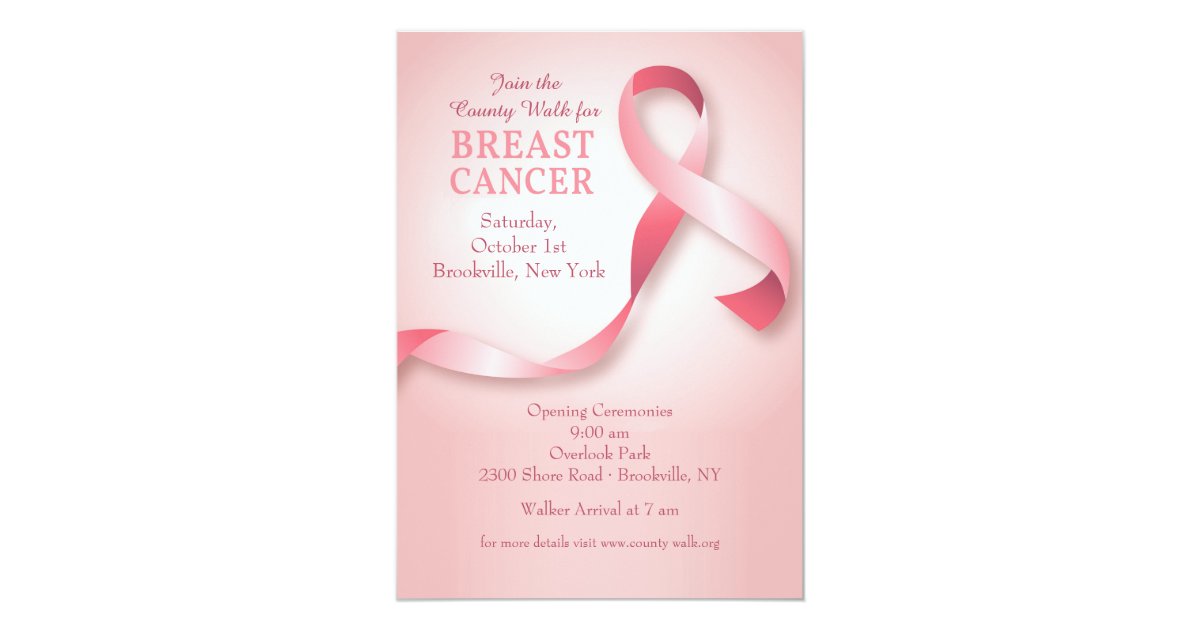 Breast Cancer Ribbon Invitation | Zazzle.com