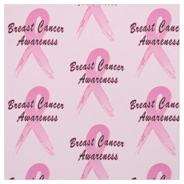 Breast Cancer Ribbon of Hope Fabric | Zazzle
