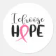Breast Cancer Ribbon Print Classic Round Sticker | Zazzle