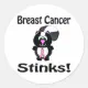 Breast Cancer Stinks Skunk Awareness Design Classic Round Sticker | Zazzle