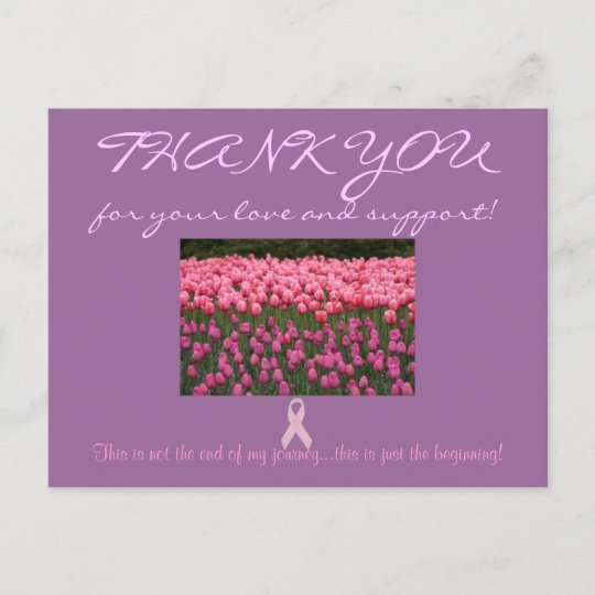 Breast Cancer Support "Thank You" Card | Zazzle.com