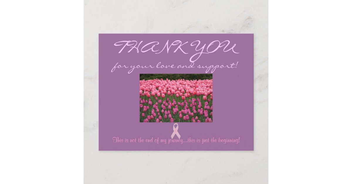 Breast Cancer Support "Thank You" Card | Zazzle