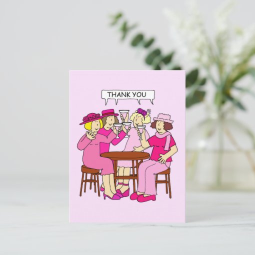 Breast Cancer Support Thank you Ladies in Pink Postcard | Zazzle